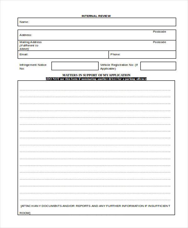 FREE 8+ Sample Internal Review Forms in PDF | MS Word