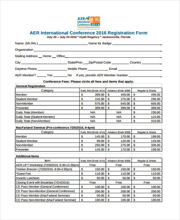 FREE 10+ Conference Registration Forms in PDF | MS Word | Excel