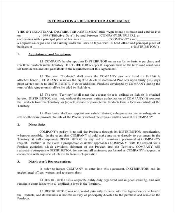 FREE 14+ Distribution Agreement Form Samples, PDF, MS Word, Google Docs