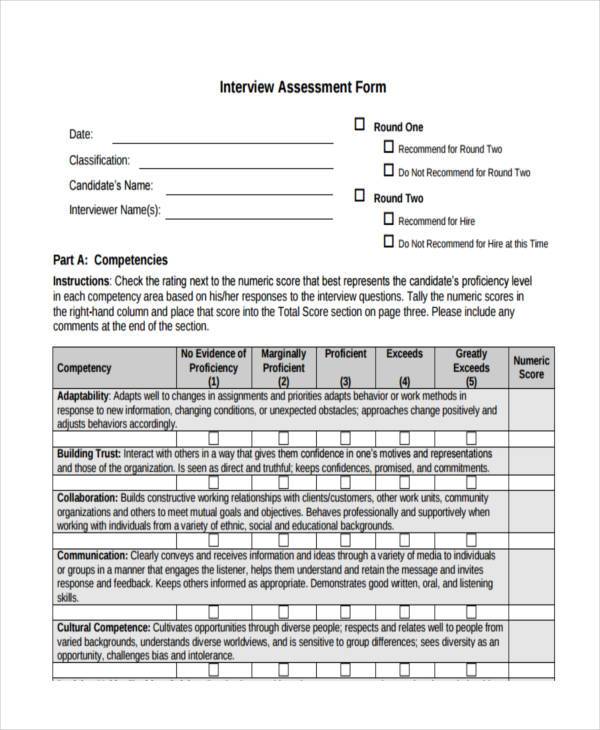 FREE 8+ Job Assessment Form Samples in PDF | MS Word