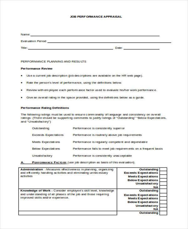 FREE 28+ Appraisal Form Samples, PDF, MS Word, Google Docs