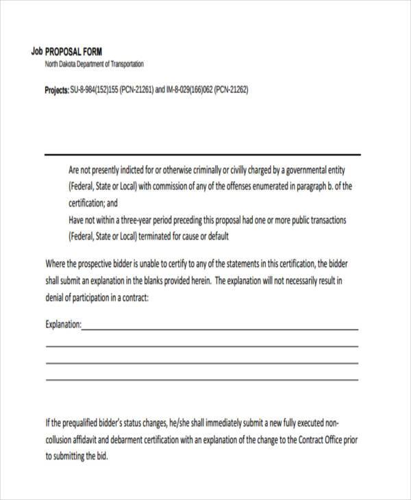 FREE 38+ Sample Blank Proposal Forms in PDF | Excel | MS Word