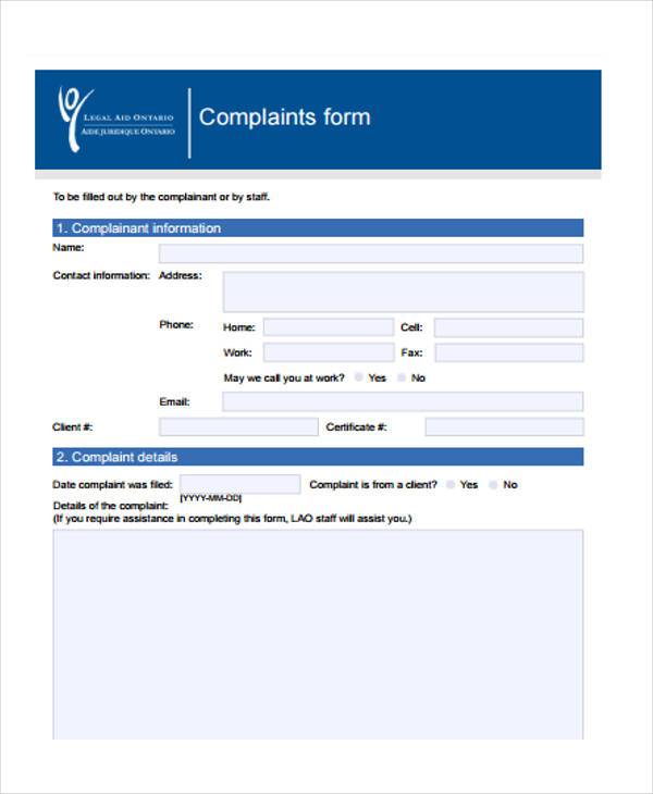 FREE 9+ Sample Legal Complaint Forms in PDF | MS Word | Excel