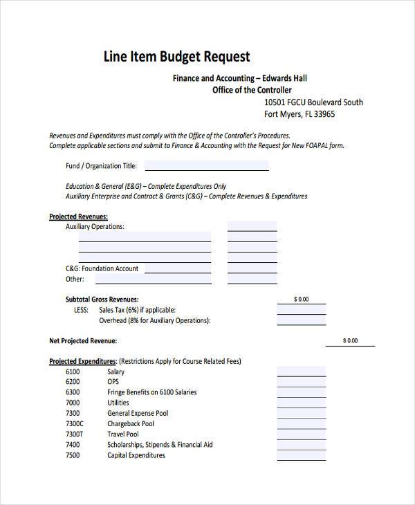 FREE 12+ Line Item Budget Form Samples, PDF, MS Word, Google Docs, Excel