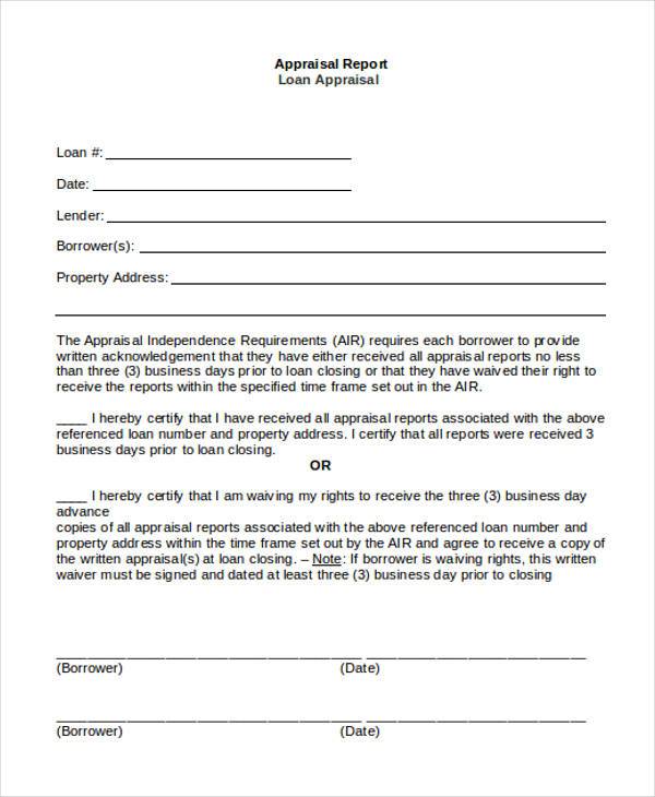 FREE 29+ Sample Appraisal Formats in PDF | MS Word | Excel