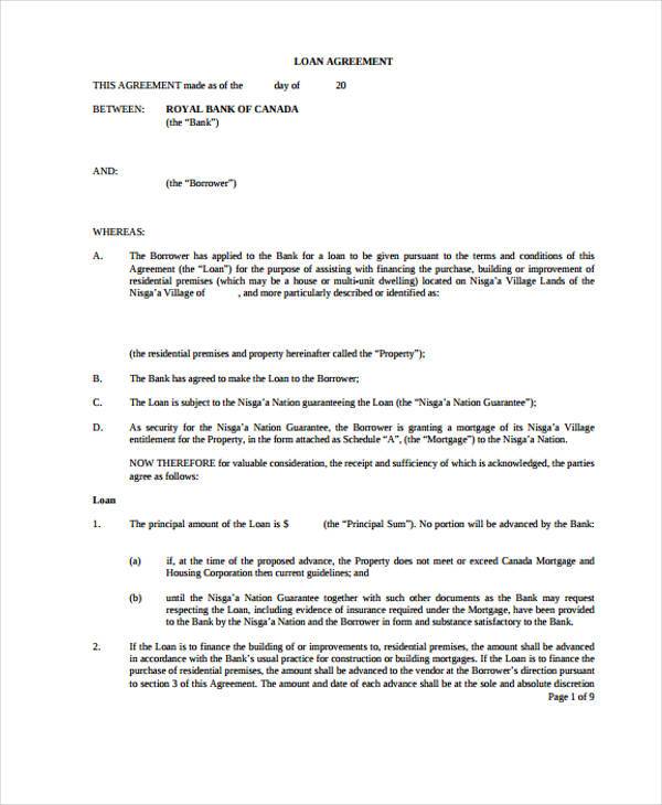 FREE 7+ Loan Contract Forms in PDF | MS Word