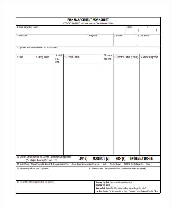 FREE 7+ Sample Management Risk Assessment Forms in PDF | MS Word