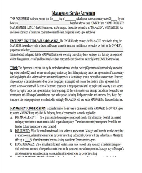 FREE 8+ Sample Management Agreement Forms in PDF | MS Word