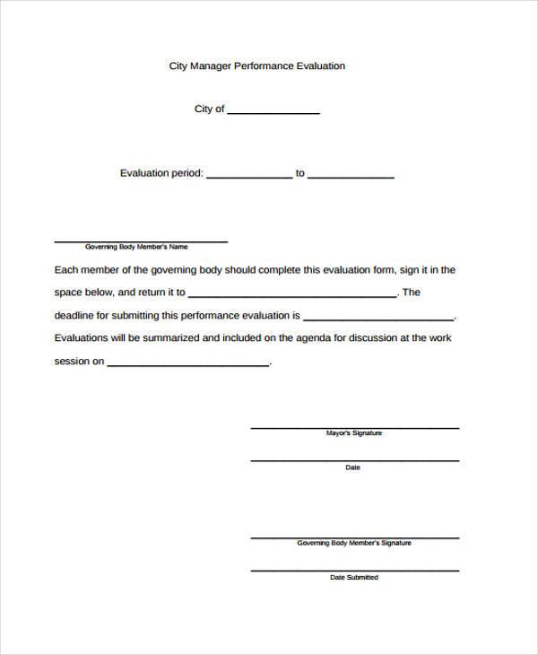 FREE 7+ Manager Evaluation Forms in PDF | MS Word