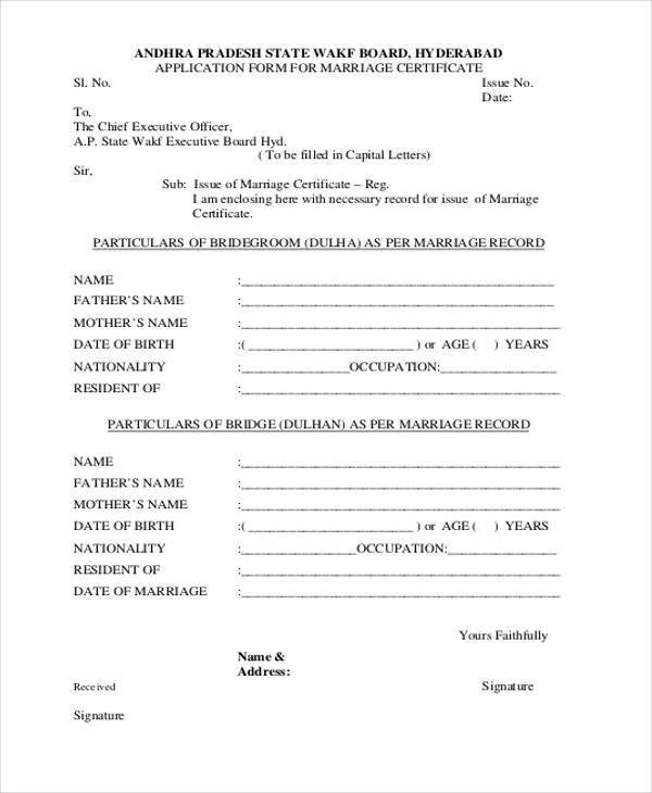 FREE 16+ Certificate Application Form Samples, PDF, MS Word, Google ...