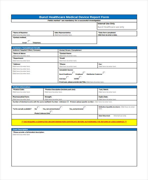FREE 10+ Medical Complaint Forms in PDF | MS Word