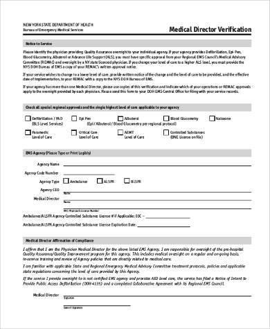 FREE 9+ Sample Medical Verification Forms in PDF | MS Word