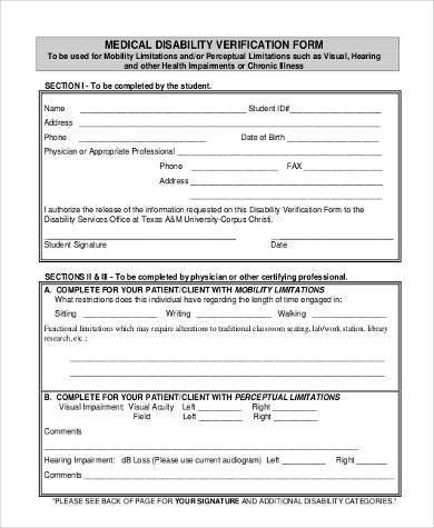 FREE 9+ Sample Medical Verification Forms in PDF | MS Word