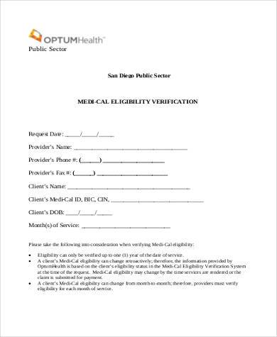 FREE 9+ Sample Medical Verification Forms in PDF | MS Word