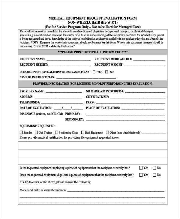 FREE 7+ Medical Evaluation Forms in PDF | MS Word