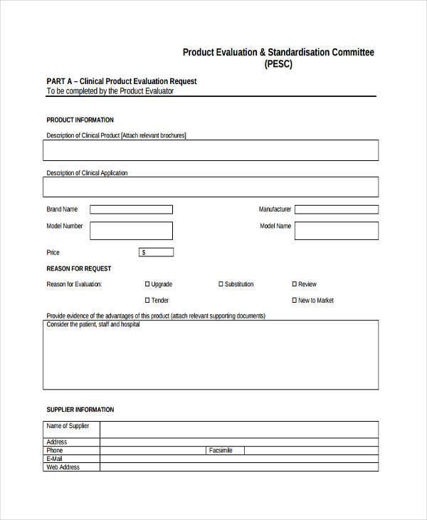 Free 9 Sample Product Evaluation Forms In Pdf Ms Word