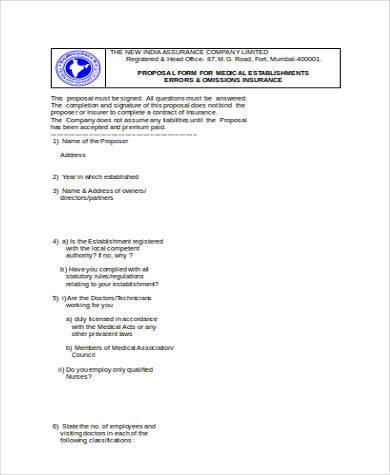 FREE 9+ Sample Medical Proposal Forms in PDF | MS Word | Excel