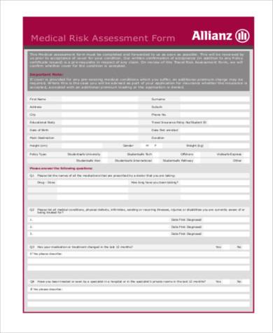 FREE 9+ Sample Medical Assessment Forms in PDF | MS Word | Excel