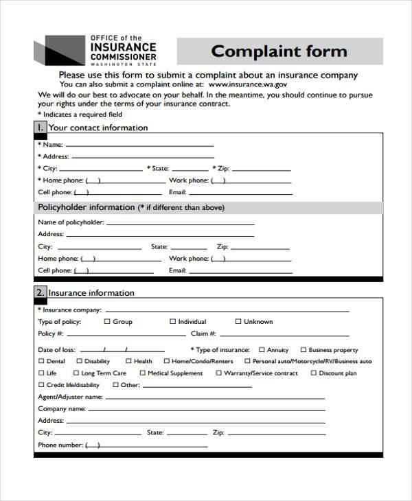 FREE 10+ Medical Complaint Forms in PDF | MS Word