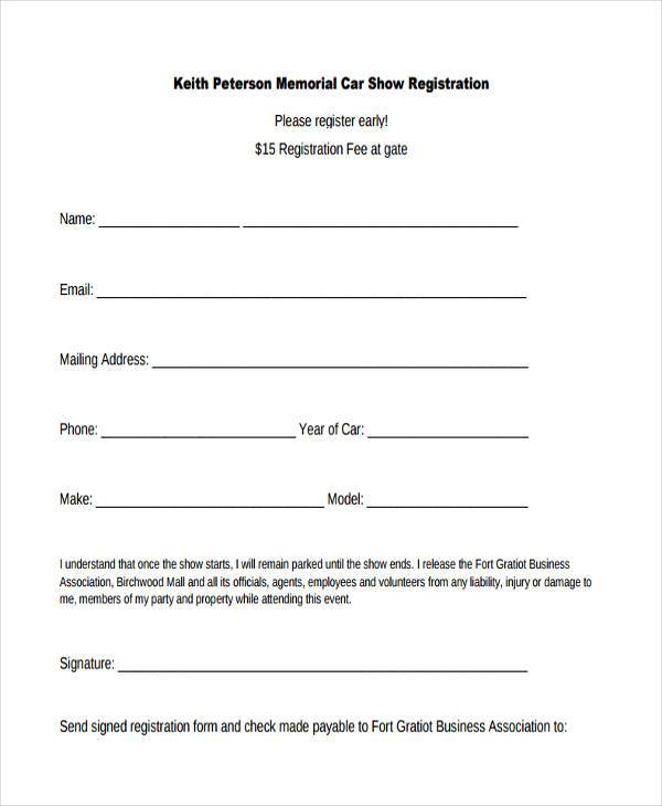 FREE 14+ Car Registration Form Samples, PDF, MS Word, Google Docs