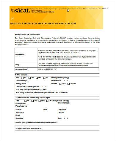 FREE 8+ Sample Mental Health Forms in PDF | MS Word