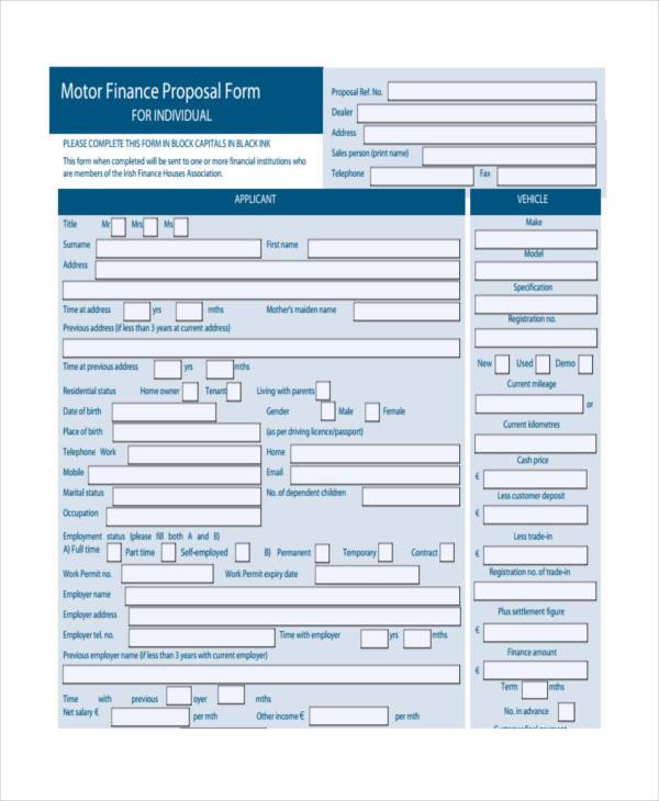 FREE 41+ Proposal Form Samples, PDF, MS Word, Google Docs, Excel