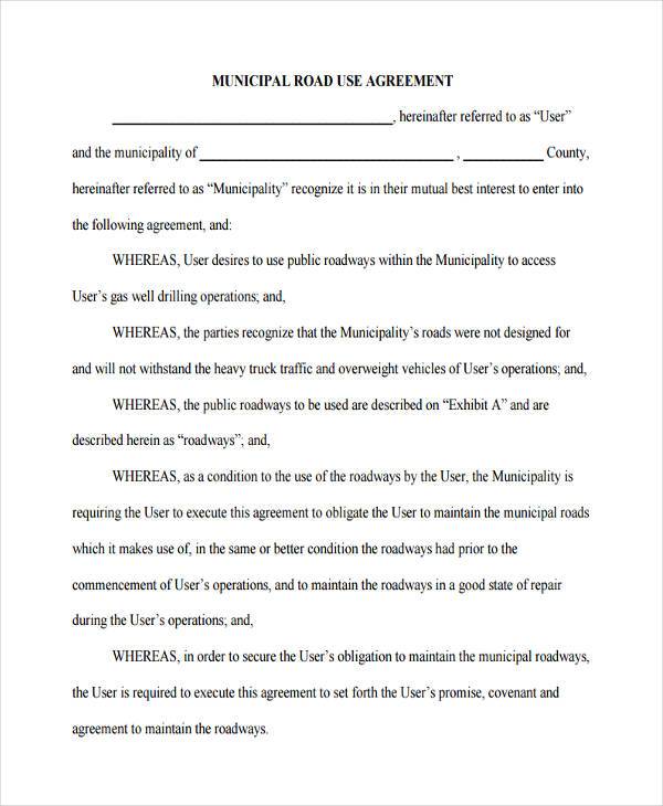 FREE 9+ Road Maintenance Agreement Forms in PDF | MS Word