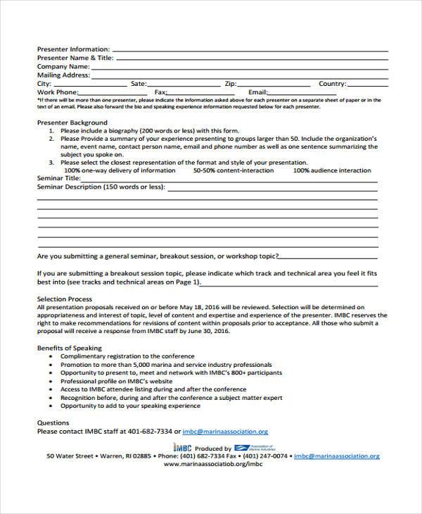 FREE 15+ Seminar Proposal Form Samples, PDF, MS Word, Google Docs