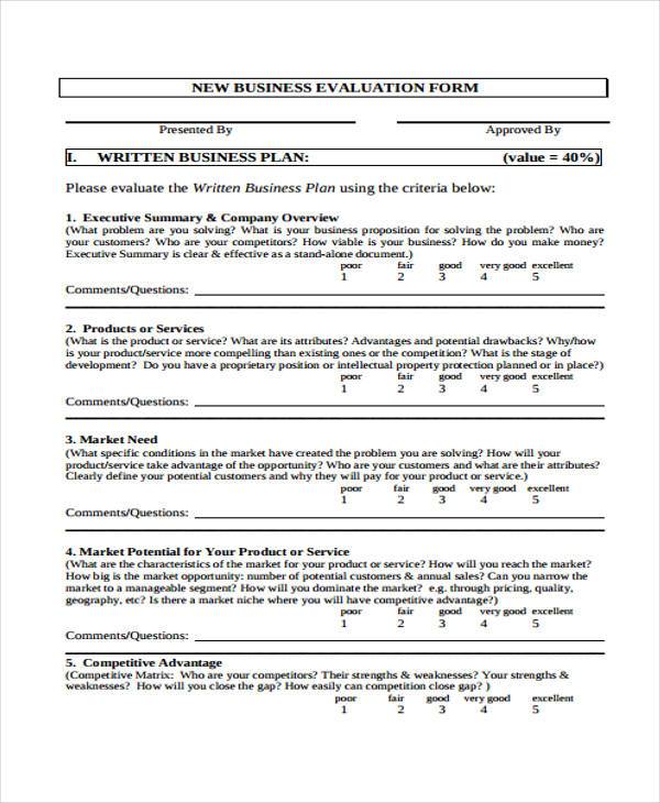 FREE 10+ Business Evaluation Forms in PDF | MS Word