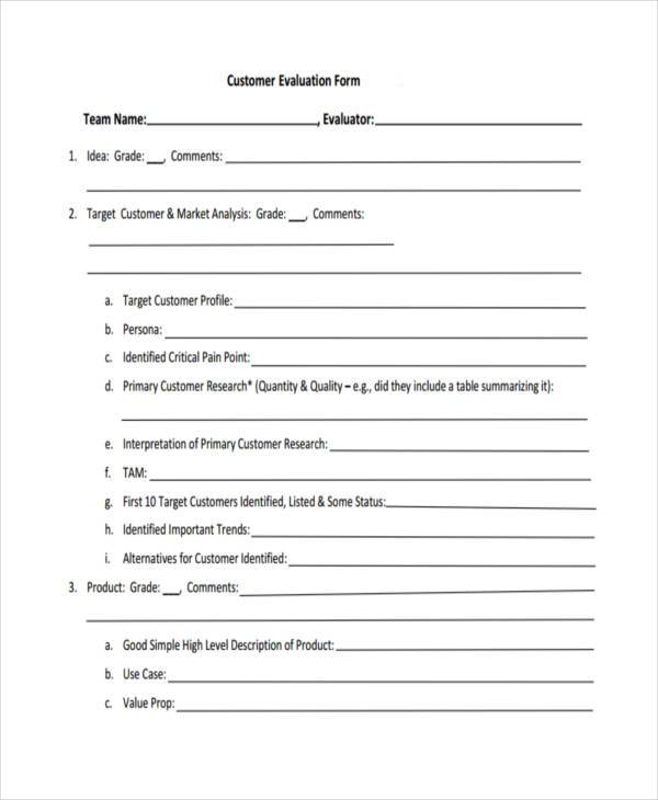 FREE 7+ Customer Evaluation Forms in PDF | MS Word