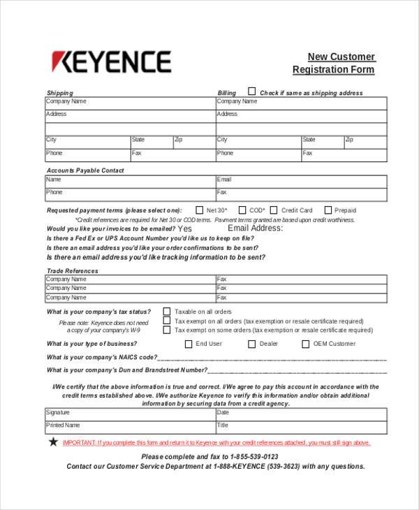 FREE 12+ Customer Registration Form Samples, PDF, MS Word, Google Docs ...