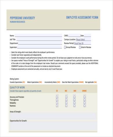 FREE 14+ Employee Assessment Form Samples, PDF, MS Word, Google Docs, Excel