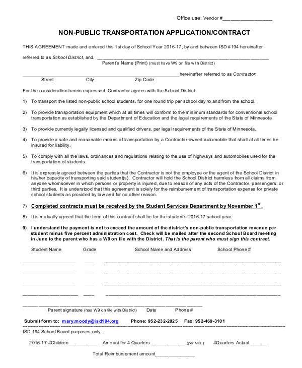 FREE 12+ Transportation Contract Form Samples, PDF, MS Word, Google Docs