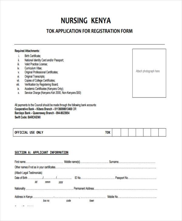 FREE 15+ Nursing Registration Form Samples, PDF, MS Word, Google Docs