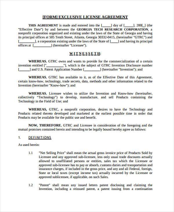 FREE 10+ License Agreement Forms in PDF | MS Word