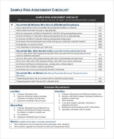 FREE 32+ Sample Risk Assessment Forms in PDF | MS Word | MS Excel