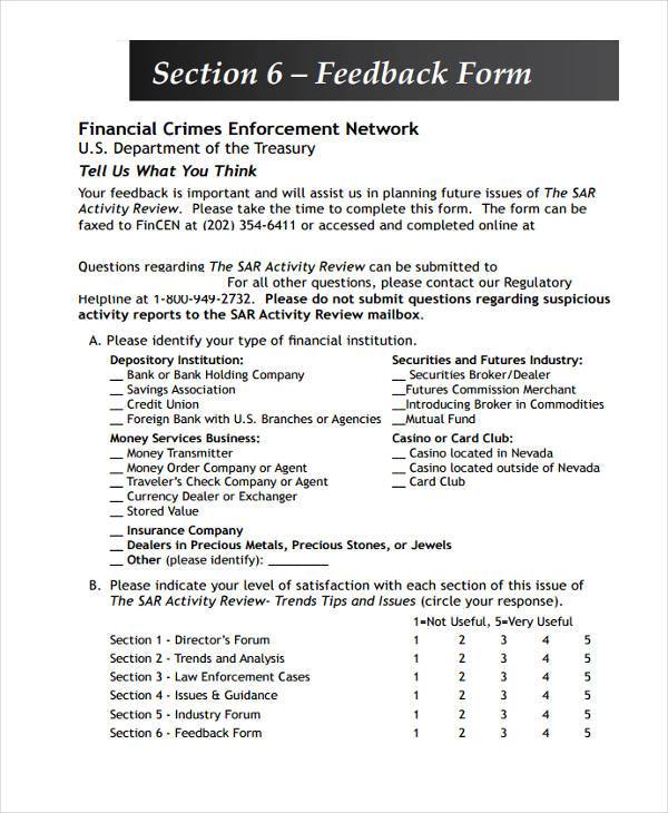 FREE 8+ Sample Air Force Feedback Forms in PDF | MS Word