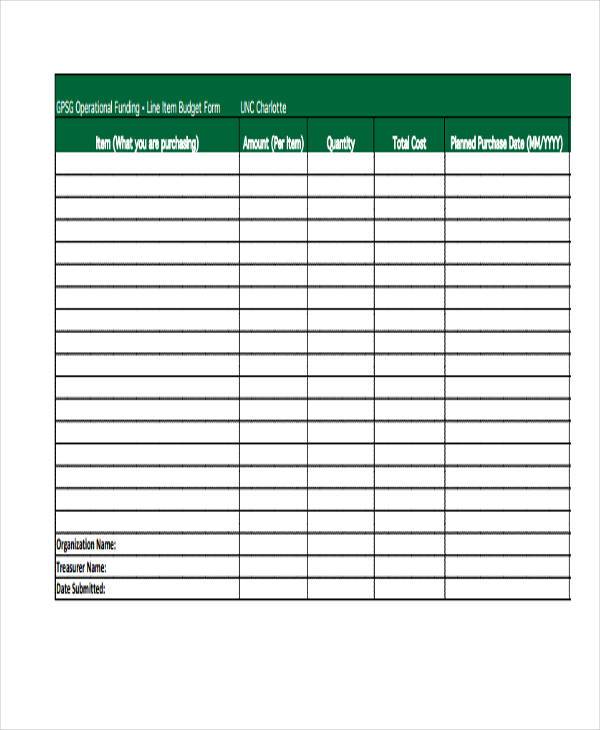 FREE 8 Sample Line Item Budget Forms In PDF MS Word Excel FREE 8 Sample Line Item Budget Forms In PDF MS Word Excel