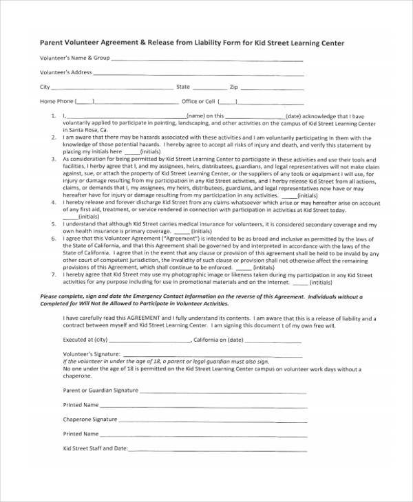 FREE 10+ Volunteer Agreement Forms in PDF | MS Word