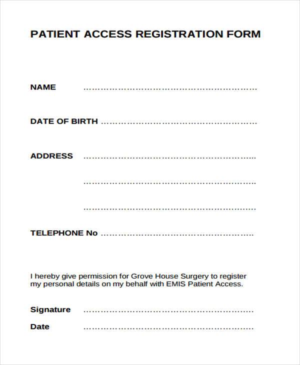 FREE 13+ Patient Registration Form Samples, PDF, MS Word, Google Docs ...