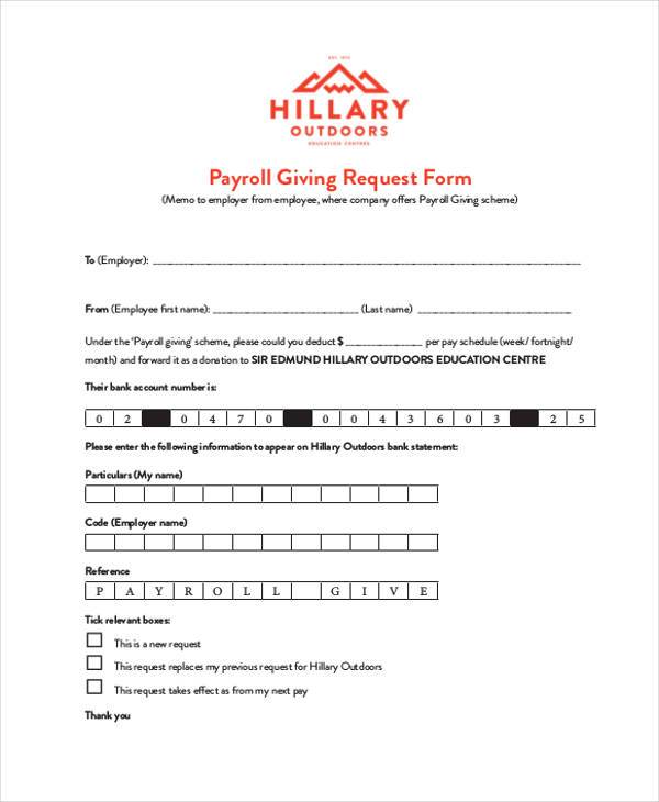 FREE 8+ Sample Payroll Giving Forms in PDF | MS Word