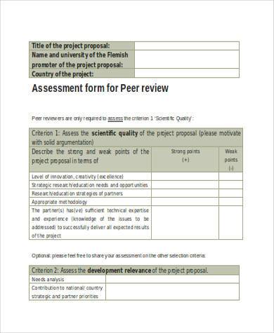 FREE 12+ Peer Assessment Form Samples, PDF, MS Word, Google Docs