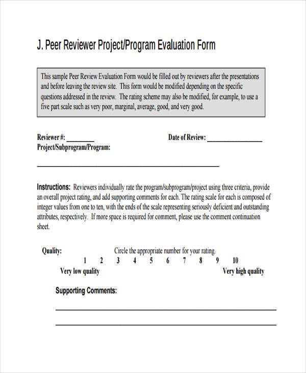 FREE 16+ Peer Evaluation Form Samples, PDF, MS Word, Google Docs, Excel