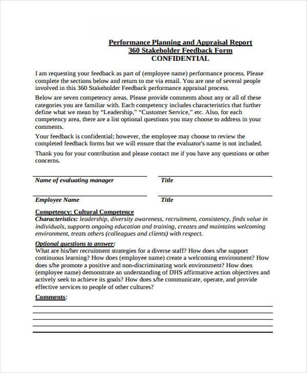 FREE 8+ Sample Performance Feedback Forms in PDF | MS Word