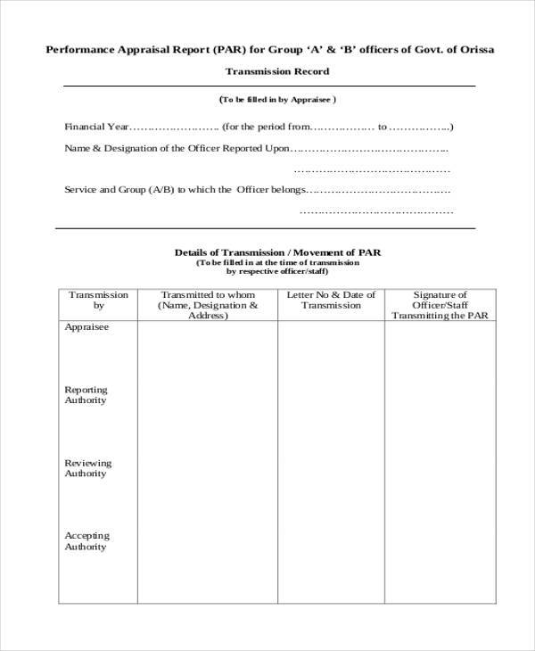 FREE 29+ Sample Appraisal Formats in PDF | MS Word | Excel