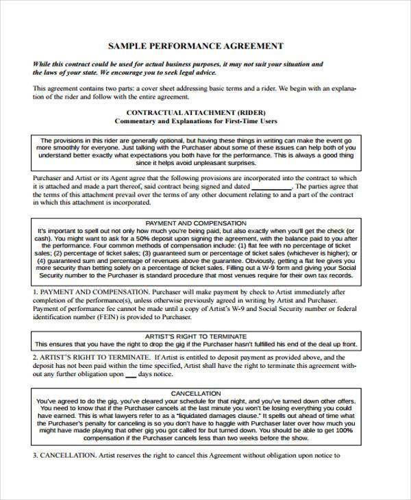 FREE 12+ Performance Contract Form Samples, PDF, MS Word, Google Docs