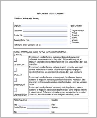 FREE 13+ Evaluation Report Form Samples, PDF, MS Word, Google Docs