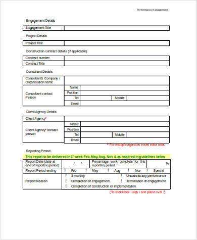 FREE 8+ Sample Performance Report Forms in PDF | MS Word