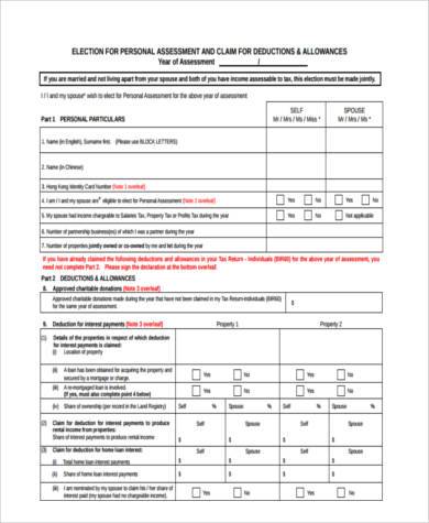 FREE 7+ Sample Personal Assessment Forms in PDF | MS Word