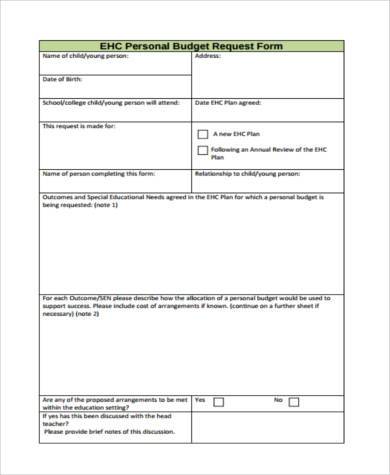 FREE 10+ Sample Budget Request Forms in PDF | MS Word | Excel